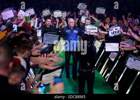 England's Rob Cross ahead of his match against England's Luke Littler ...