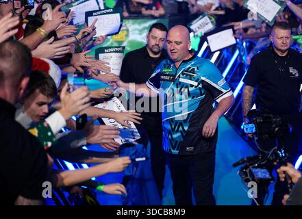 England's Rob Cross ahead of his match against England's Luke Littler ...