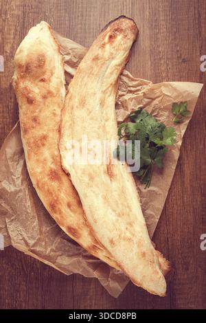 View of shotis puri traditional Georgian bread on shop counter Stock ...
