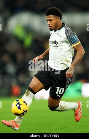 Derby County's Rhian Brewster during the Sky Bet Championship match at ...