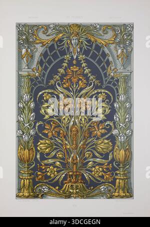 Art Nouveau Lithograph print by Anton Sedar. Animal series: Cranes ...