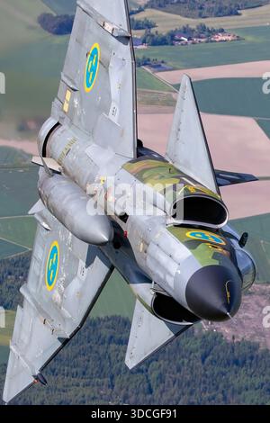 Saab SK 37E Viggen, registration SE-DXO, operated by the Swedish Air ...
