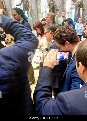 U.S. Speaker of the House Mike Johnson (R-LA) enters a press conference ...