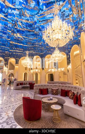 LUSAIL, QATAR - SEPTEMBER 20, 2023: Blue Cigar Lounge at Raffles Doha ...