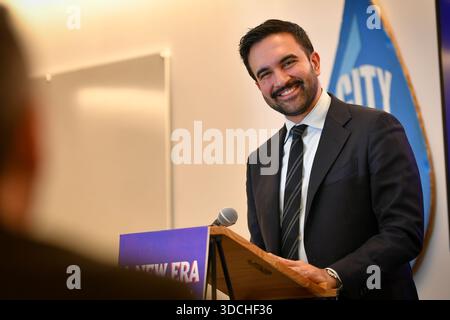 New York Mayor Zohran Mamdani speaks during a press conference, Tuesday ...