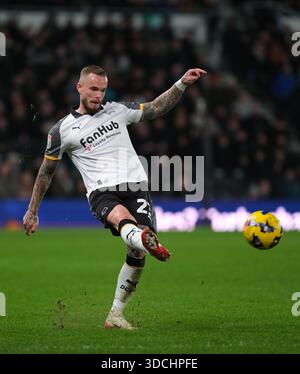 Joe Ward of Derby County seen in action during the Emirates FA Cup ...