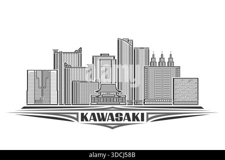 Kawasaki skyline line art vector illustration Stock Vector Image & Art ...