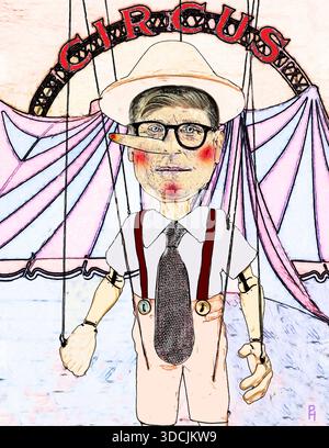 Satirical cartoon, Kier Starmer, British Prime Minister wearing Union ...