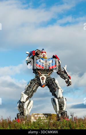 A 10-meter-tall sculpture of the Transformer character Optimus Prime ...