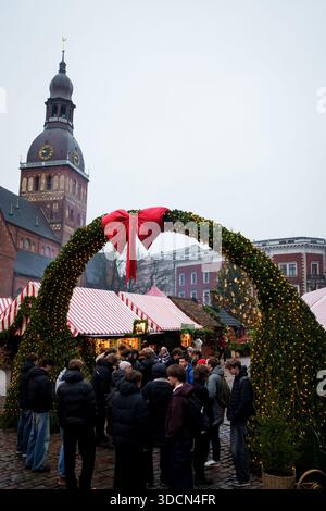 RIGA, LATVIA. 5th December 2025. Christmas tree at Christmas market at ...