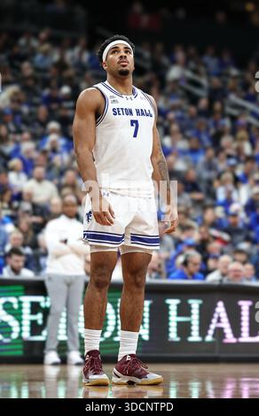 Seton Hall forward Josh Rivera (7) after the win at Prudential Center ...