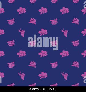 A digital illustration of a seamless pattern of cute purple green blobs ...