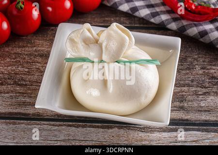 Fresh tasty burrata italian young cheese Stock Photo - Alamy