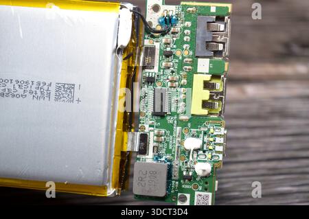 Cairo, Egypt, December 22 2025: the internal components of a power bank ...