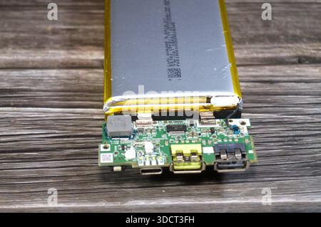 Cairo, Egypt, December 22 2025: the internal components of a power bank ...