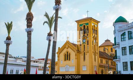 Spanish Catholic church in Tetouan surrounded by historic buildings ...