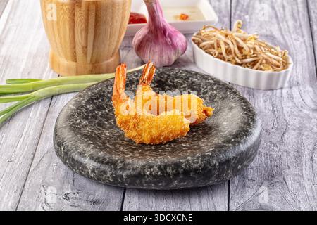 Golden crunhy breaded prawn appetizer snack Stock Photo - Alamy
