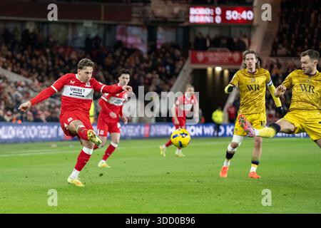 Callum Brittain of Middlesbrough crosses the ball during the Sky Bet ...