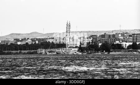 Aswan, Egypt - February 16, 2021: image of the city of Aswan on the ...
