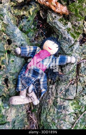 Abandoned doll in autumn forest Stock Photo - Alamy