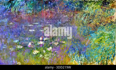 The Water Lily Pond without Willows Sunset, 1920, Claude Monet, late ...