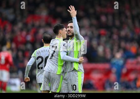 Rayan Cherki of Manchester City gestures scores a GOAL 2-0 and ...