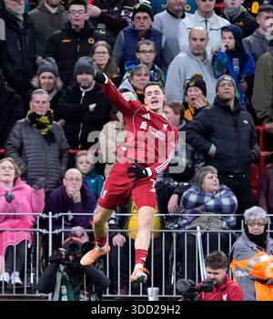 Liverpool's Florian Wirtz celebrates scoring their side's first goal of ...