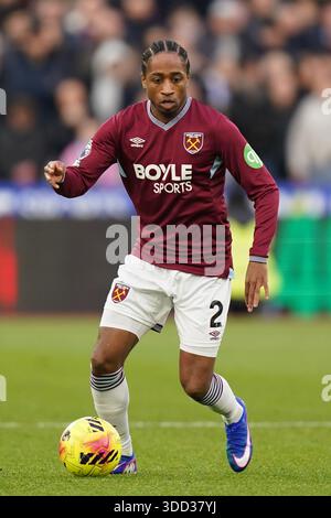 2, Kyle Walker-Peters of West Ham United in attacking action during the ...