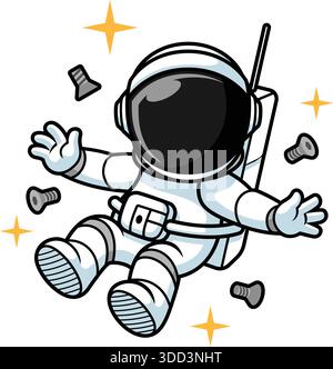 Astronaut is floating in a zero gravity environment, showcasing the ...