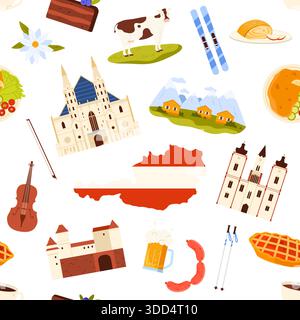 Travel to Austria, heritage landmarks and food, culture elements on ...