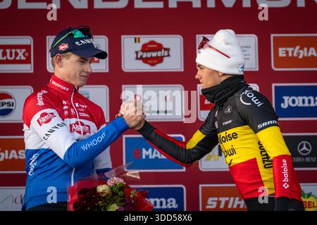 Belgian Thibau Nys, Dutch Tibor Del Grosso and Belgian Niels Vandeputte ...