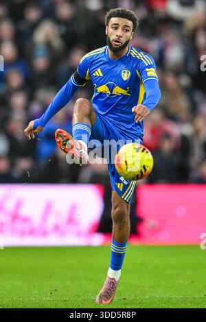 Jayden Bogle of Leeds United during the Premier League match Leeds ...