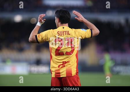Riccardo Sottil of US Lecce looks dejected during the Serie A football ...