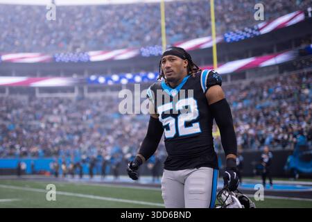 Carolina Panthers linebacker Trevis Gipson (52) goes to the locker room ...