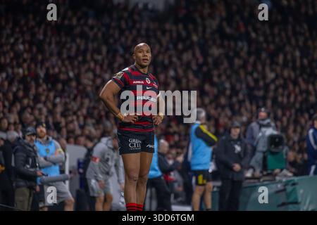 Teddy Thomas of Toulouse during the Top 14 match between Toulouse and ...