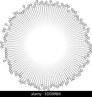 Irregular rays with outline circles at the ends Stock Vector Image ...