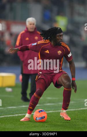 Olimpico Stadium, Rome, Italy - Manu Kone of AS Roma celebrates after ...