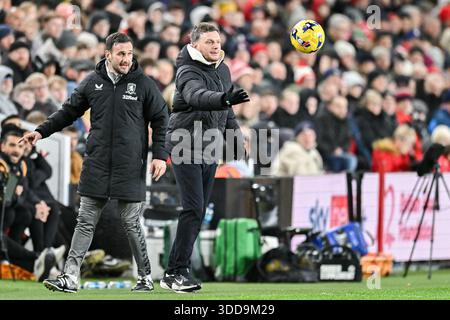 Kim Hellberg, manager of Middlesbrough FC watches the action during the ...