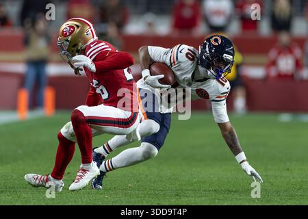Chicago Bears wide receiver Chase Claypool (10) is tackled by New York ...