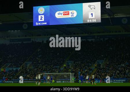 An image of the scoreboard during the Sky Bet Championship match Derby ...