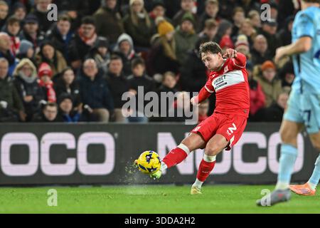 Callum Brittain of Middlesbrough crosses the ball during the Sky Bet ...