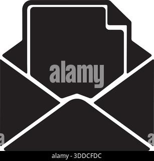 open email icon black vector illustration Stock Vector Image & Art - Alamy