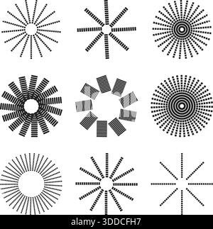 Circular, radial element shape set vector image Stock Vector Image ...