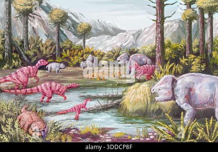 Triassic Period, Illustration Stock Photo - Alamy