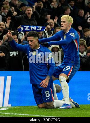 Chelsea's Alejandro Garnacho celebrates after scoring his side's first ...