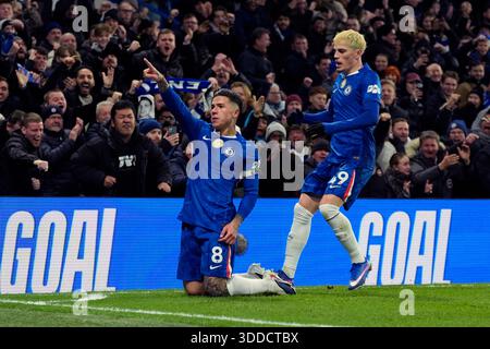 Chelsea's Alejandro Garnacho celebrates after scoring his side's first ...