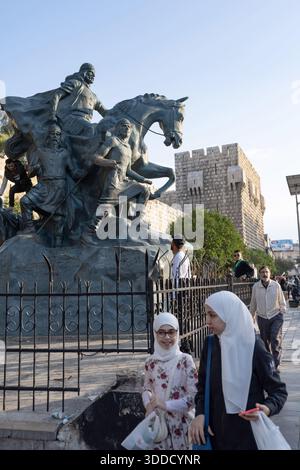 The Statue of Saladin an equestrian bronze statue depicting the Ayyubid ...