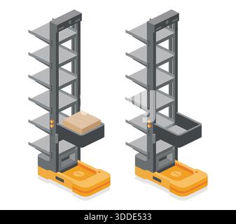 Isometric autonomous vertical warehouse robot ACR or CTU for storage ...