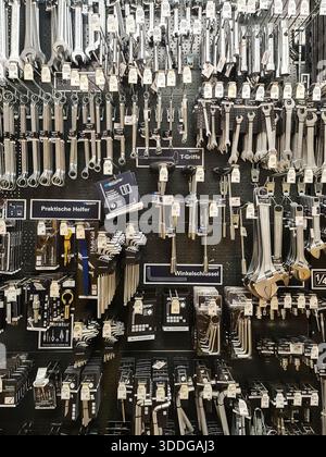 Workshop wall displaying various hand tools for craftsmanship and home ...
