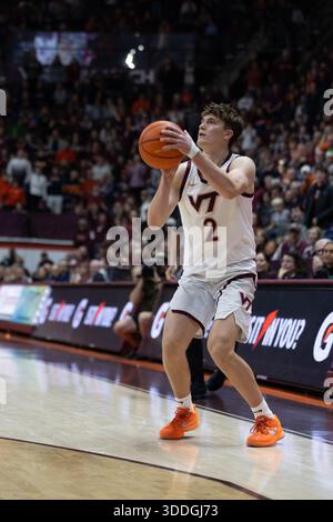 Virginia Tech Hokies guard Jaden Schutt (2) dribbles the ball at ...